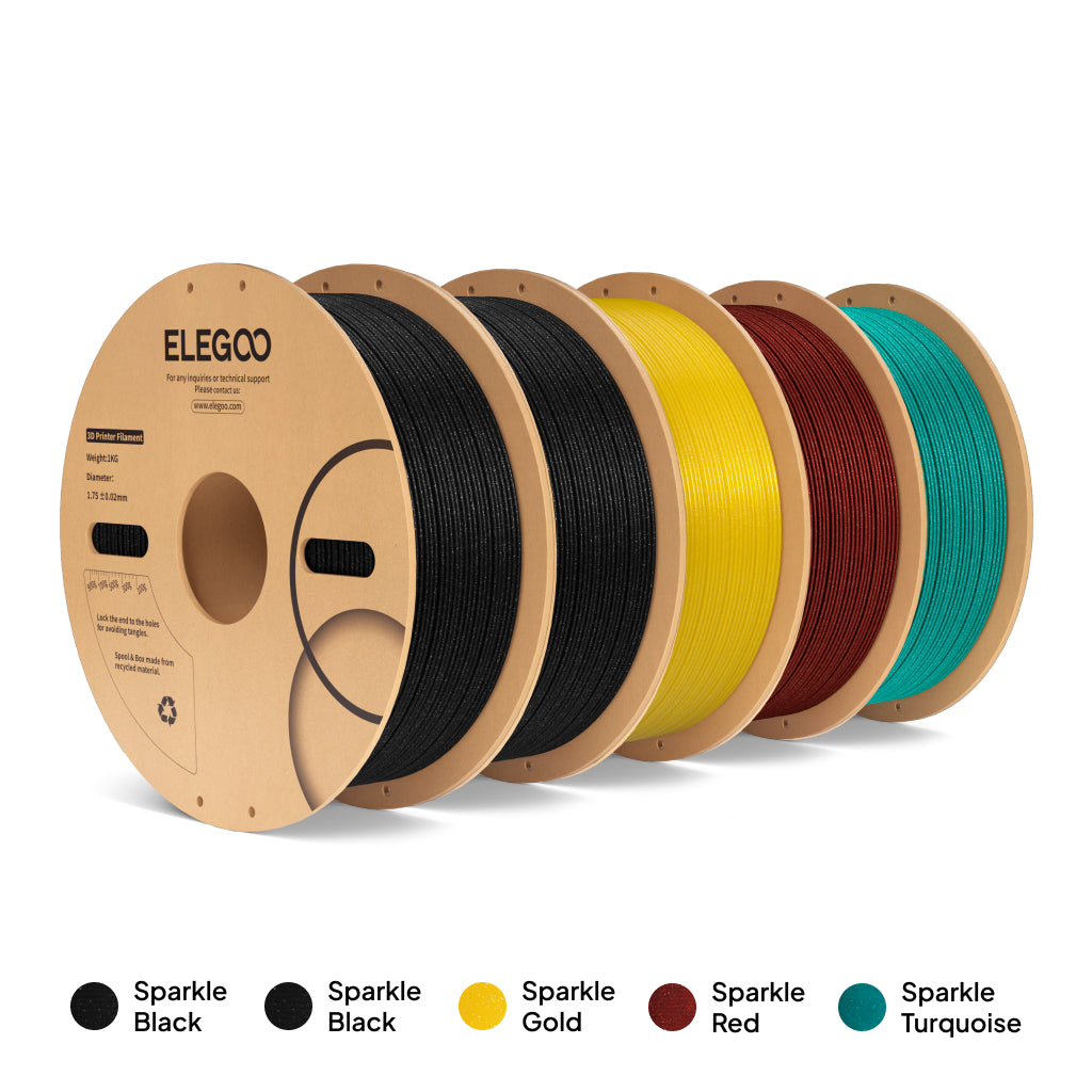 Elegoo PLA Sparkle 5-Color Filament Bundle | 5 kg – ELEGOO US
